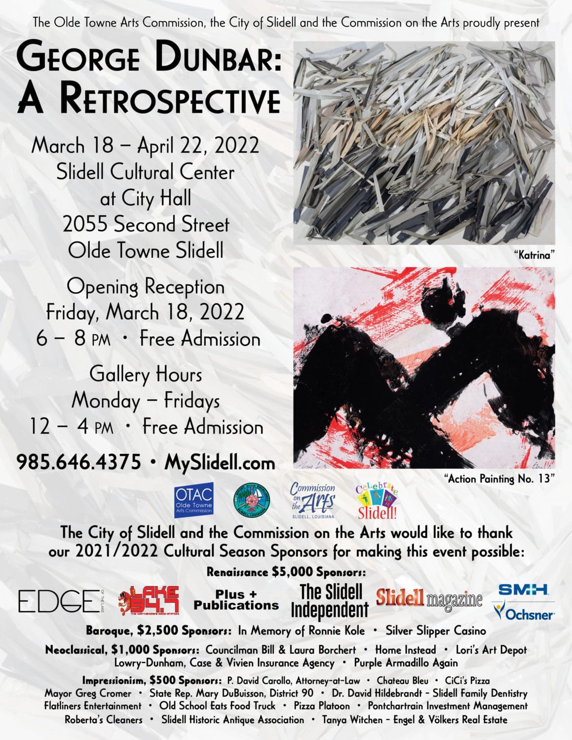 A 'Retrospective' of the art of George Dunbar opens Friday, March 18 ...