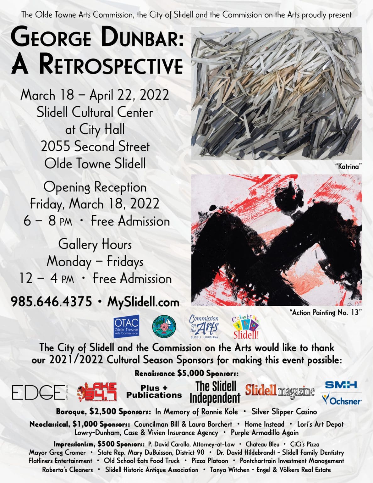 A 'Retrospective' of the art of George Dunbar opens Friday, March 18 ...