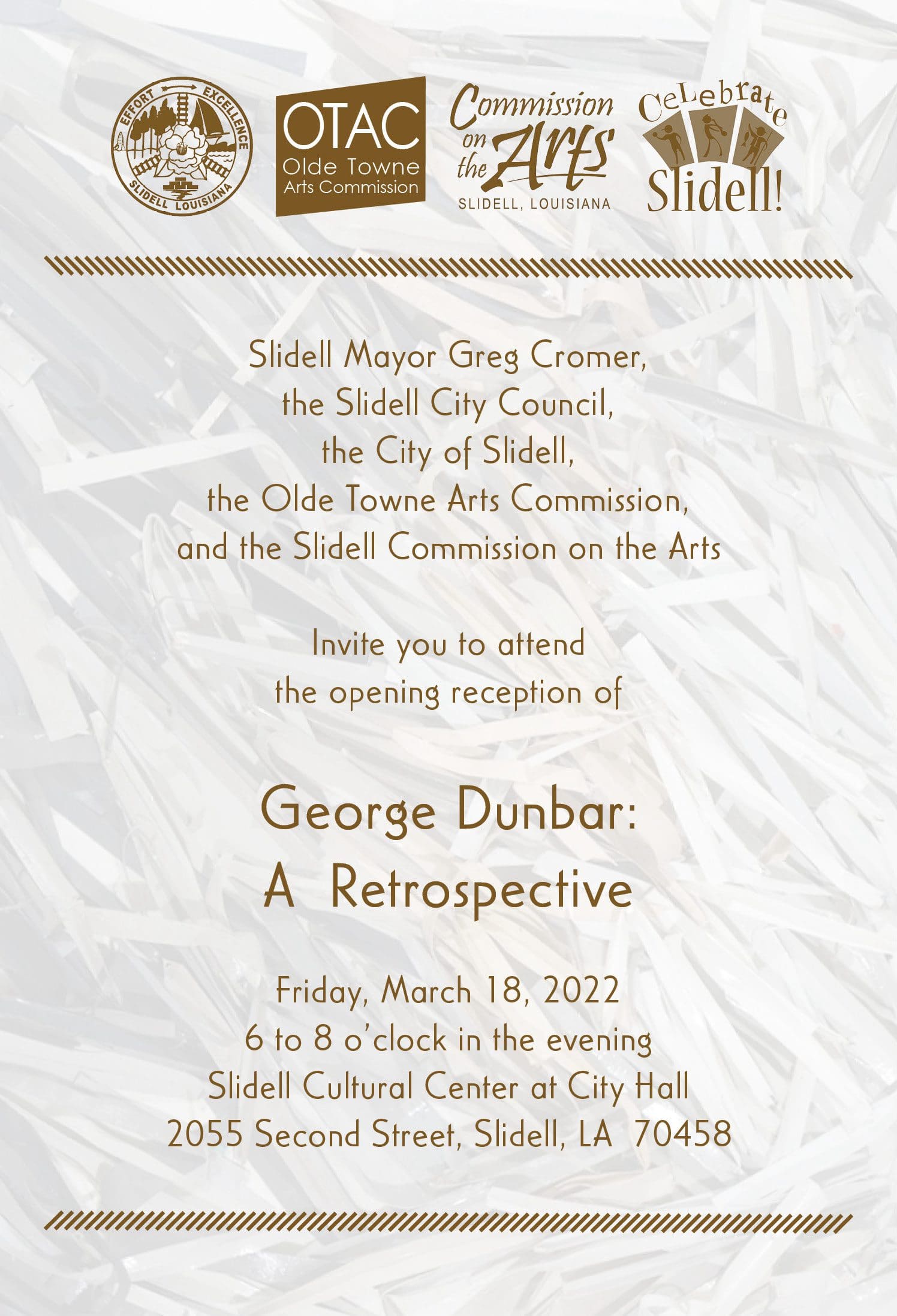 A 'Retrospective' of the art of George Dunbar opens Friday, March 18 ...